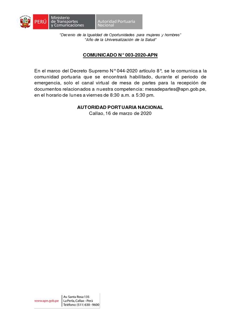 Comunicado 003 | PDF