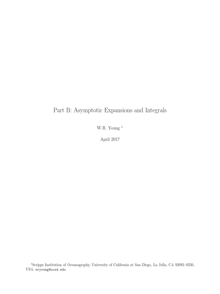 PartB Asymptotics&Integrals | PDF | Complex Analysis | Mathematical Relations