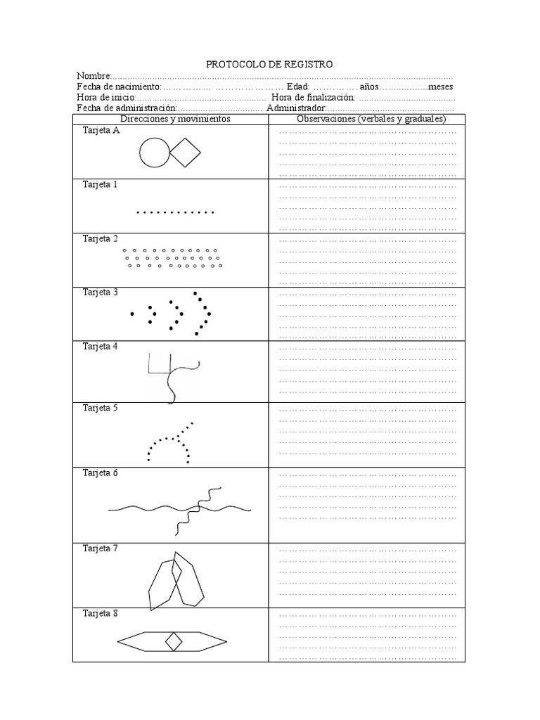Protocolo de Registro Test Bender | PDF