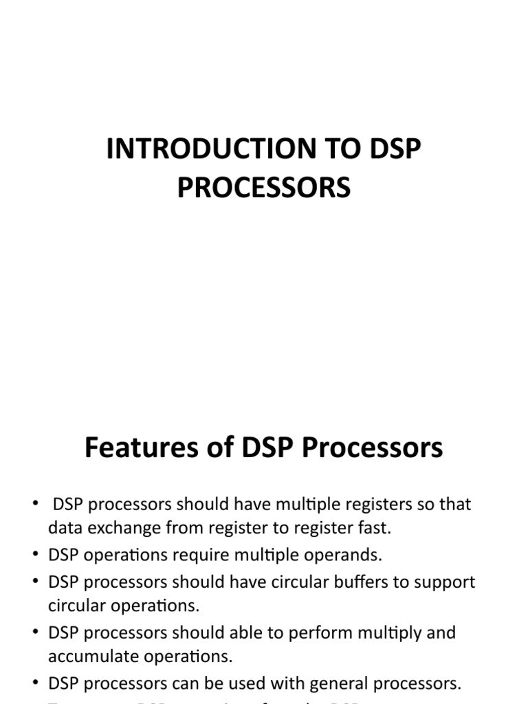 INTRODUCTION TO DSP PROCESSORS Unit-5 | PDF | Digital Signal Processor | Central Processing Unit