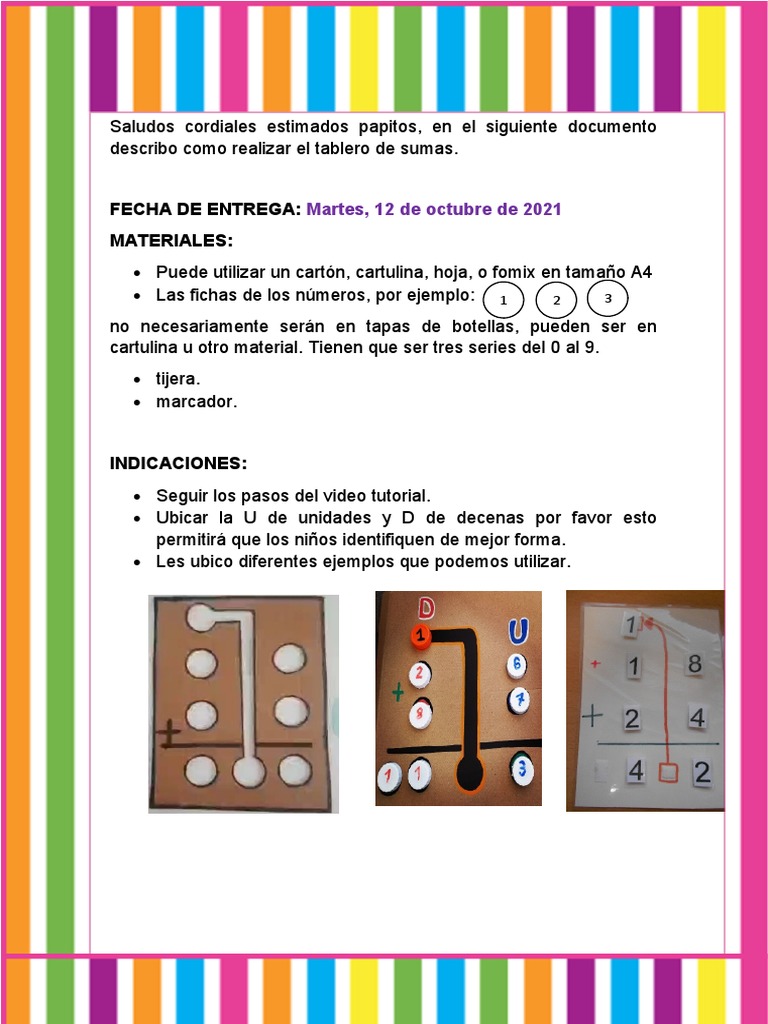 Tabla de Sumar | PDF