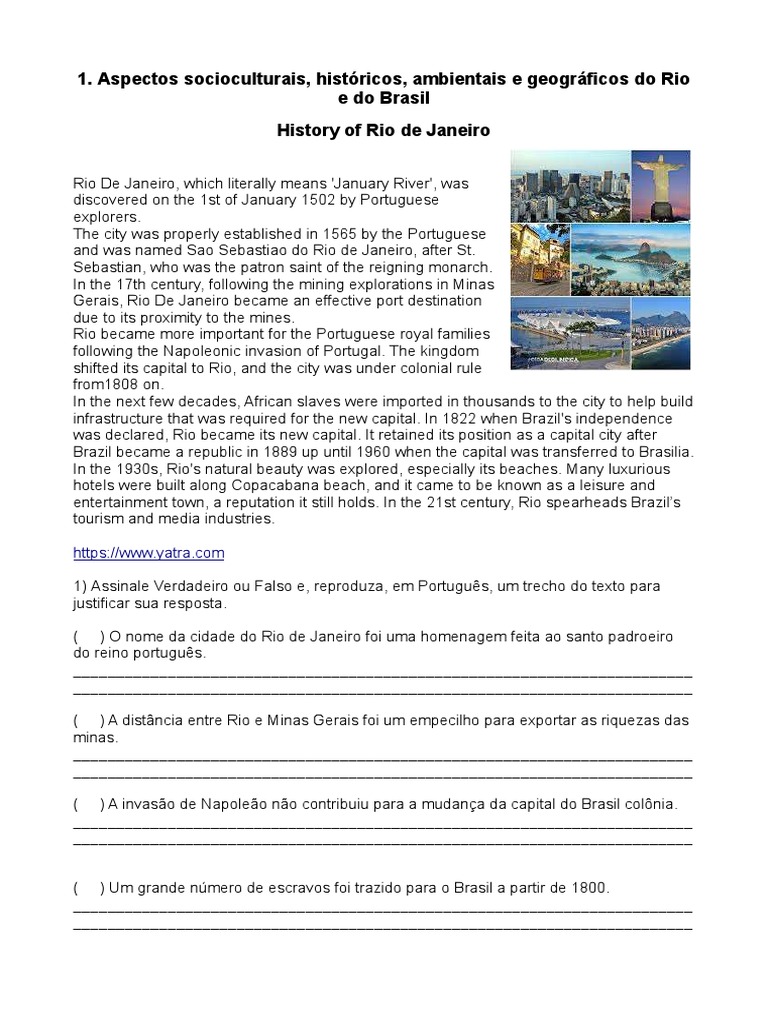 History of Rio de Janeiro and Interesting Facts About Carnival | PDF ...