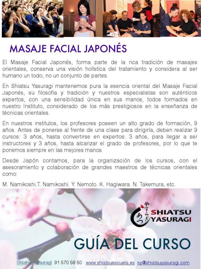 Masaje Facial Japones Contenido | PDF | Masaje | Cara
