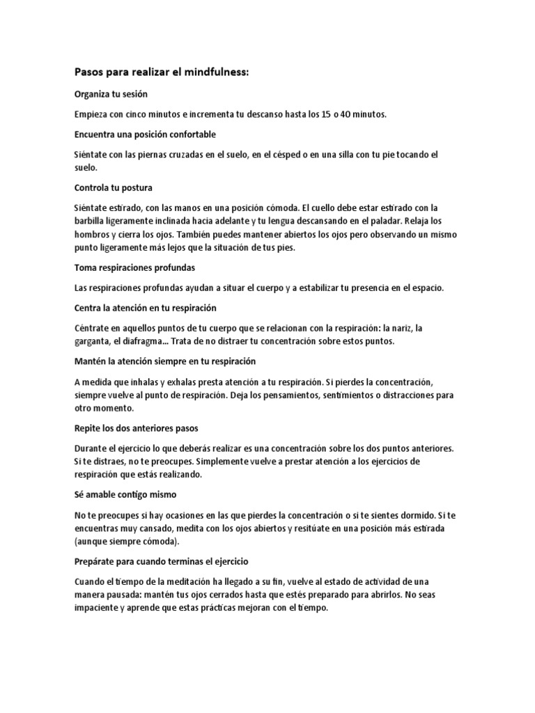Guía práctica de mindfulness paso a paso | PDF | Crecimiento personal y ...