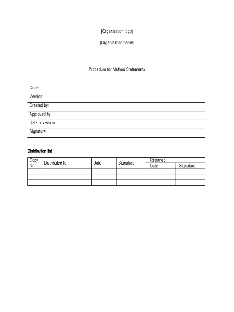 Method Statement Procedure | PDF | Specification (Technical Standard) | General Contractor