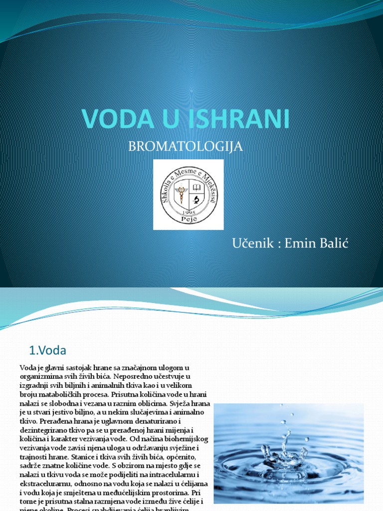 Voda U Ishrani | PDF