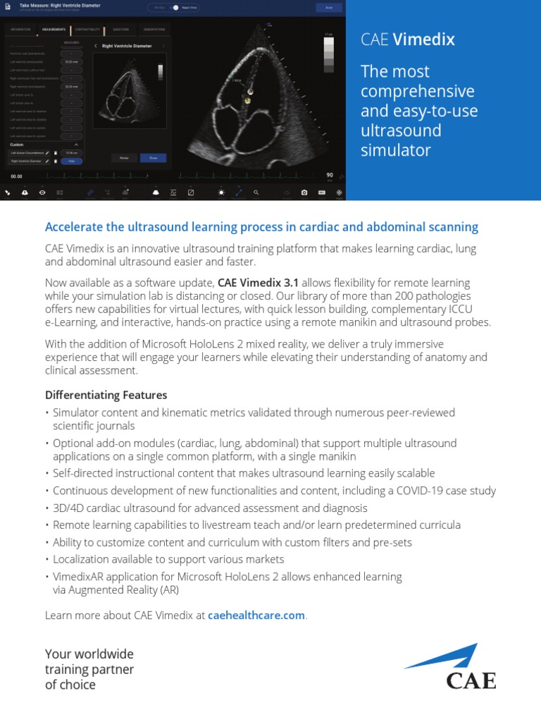 CAE The Most Comprehensive and Easy-To-Use Ultrasound Simulator | PDF ...