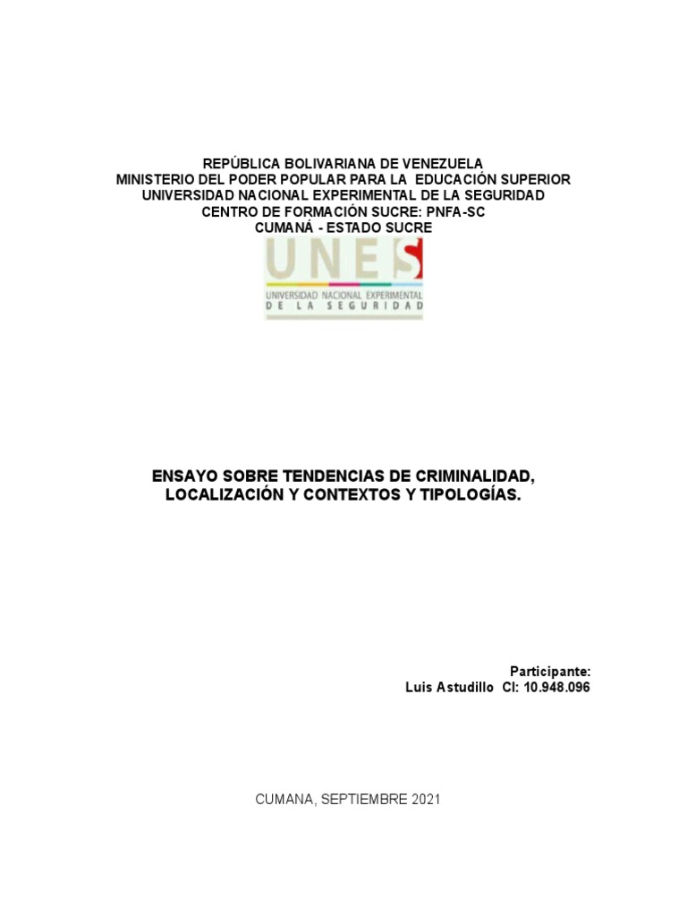 Tendencias de Criminalidad | PDF | Venezuela | Policía