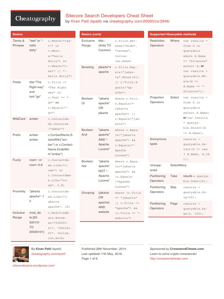 Sitecore Search Developers Cheat Sheet: by Via | PDF | Software ...