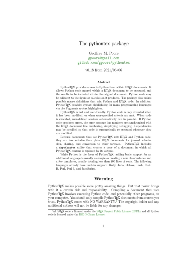 Pythontex | PDF | Command Line Interface | Python (Programming Language)