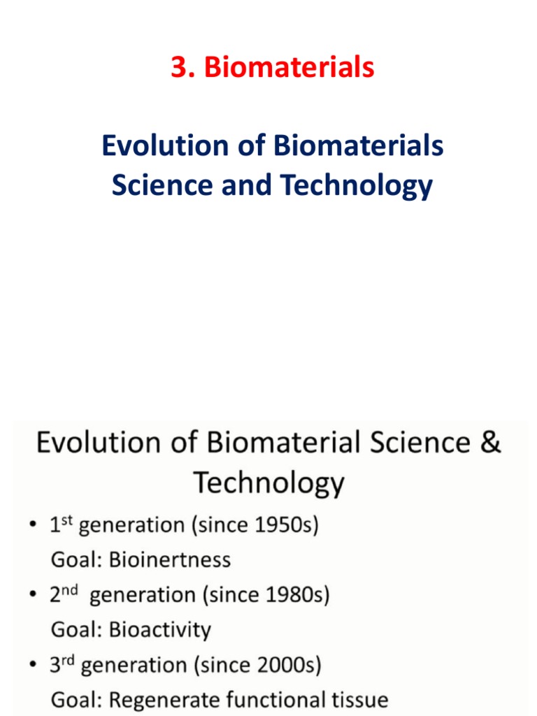 An Overview of the Evolution of Biomaterials Science and Technology ...