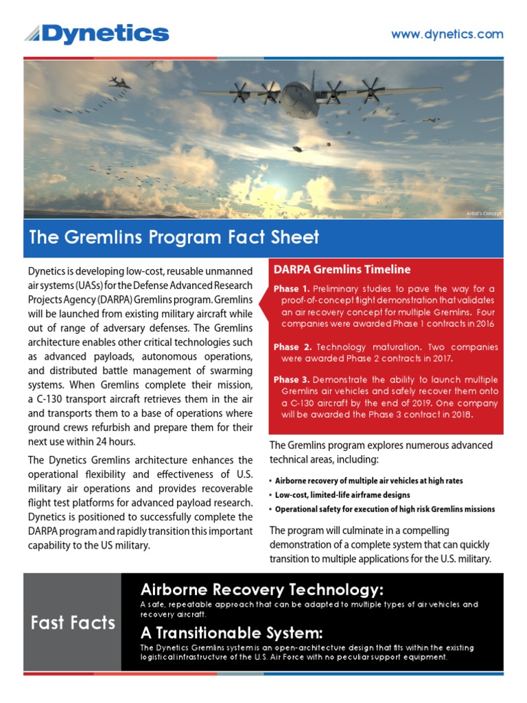 Dynetics Gremlins | PDF | Aircraft | Darpa