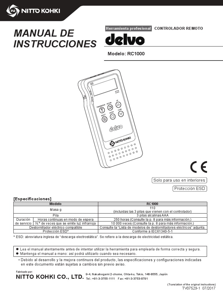 Instruction Manual RC1000 Spanish | PDF | Contraseña | Diodo emisor de luz
