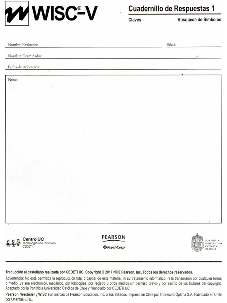 Wisc V Busqueda de Simbolos | PDF