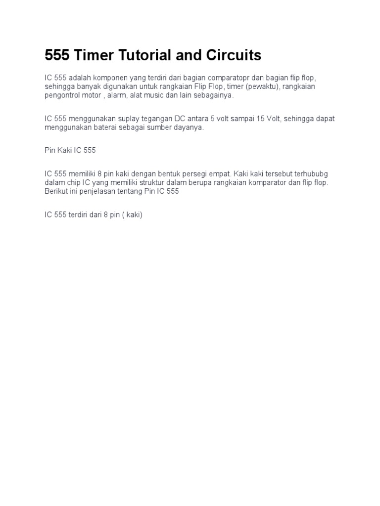 555 Timer Tutorial and Circuits | PDF | Electrical Engineering ...