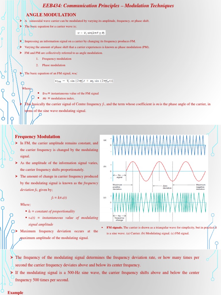 EEB434 Lecture Notes Angle Modulation | PDF | Frequency Modulation ...