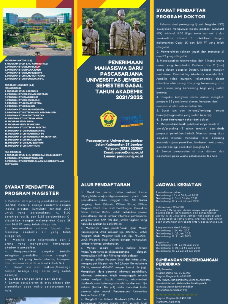 Brosur Gasal 2021 2022 Pasca Unej | PDF