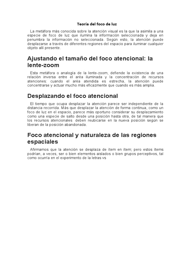 Teoría Del Foco de Luz | PDF