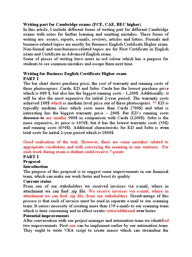 Cambridge Exam Writing Guide | PDF | Environmental Impact Assessment ...