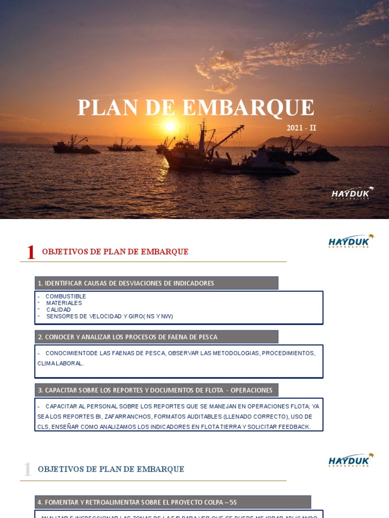 Plan de Trabajo de Embarque | PDF