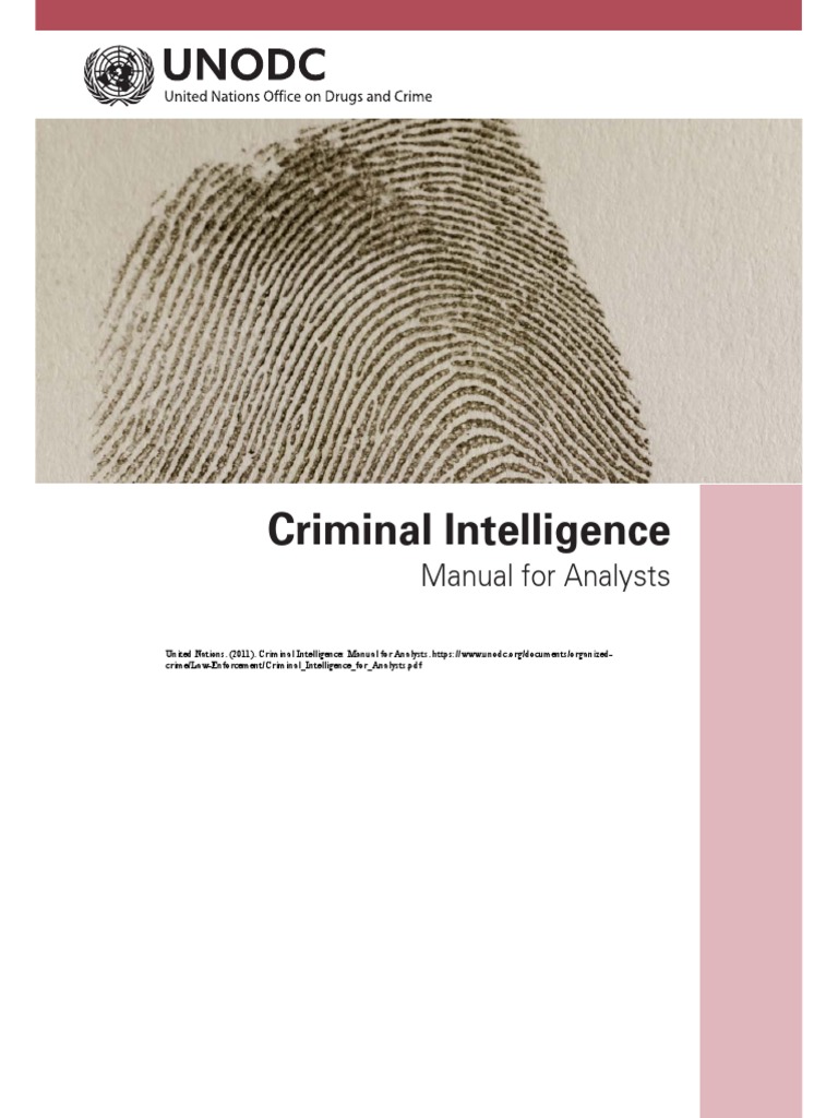 UNODC Criminal Intelligence Manual For Analysts | PDF | Intelligence Analysis | Organized Crime