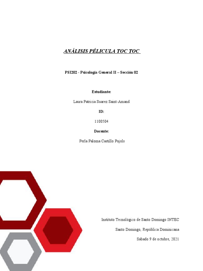 Análisis de la película Toc Toc y sus terapias | PDF | Desorden ...