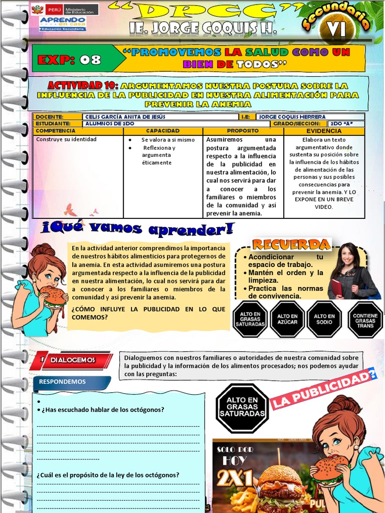 2ºact2 (10) Sem30 DPCC Exp8 | PDF | Alimentos | Publicidad