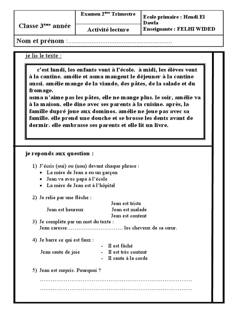 Sujet Wided 3eme | PDF