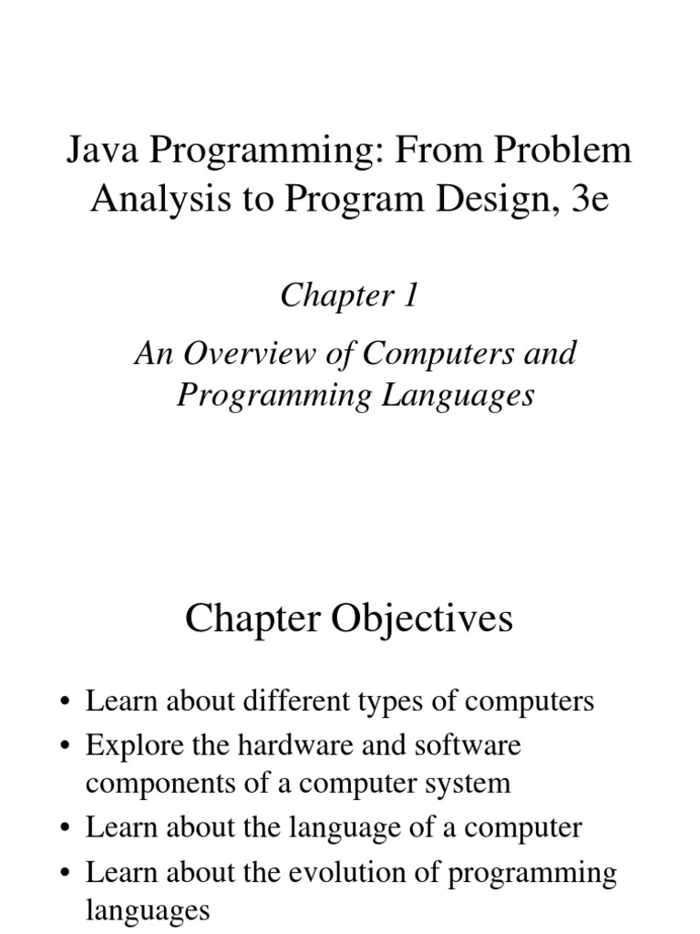 Java Programming: From Problem Analysis To Program Design, 3e | PDF ...