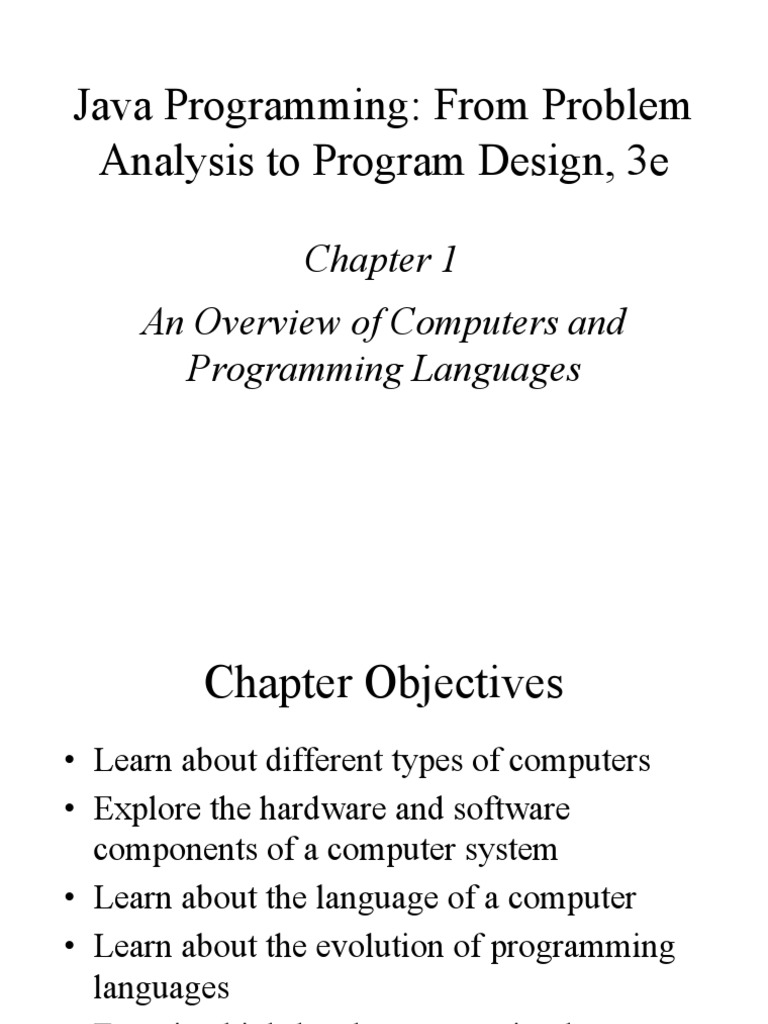 Java Programming From Problem Analysis To Program Design 3e Pdf 2006