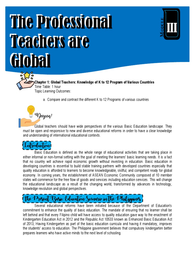 Module 3 Chapter 1 | PDF | Middle Schools | Schools