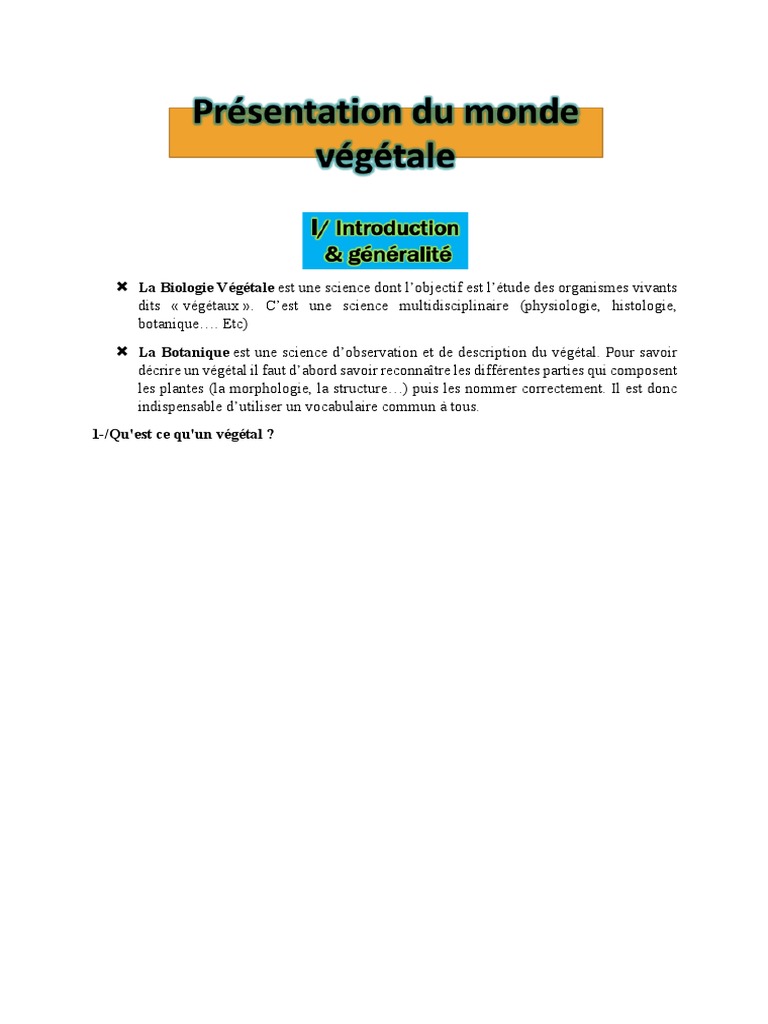 Classification des Végétaux et Taxons | PDF | Plantes | Champignons