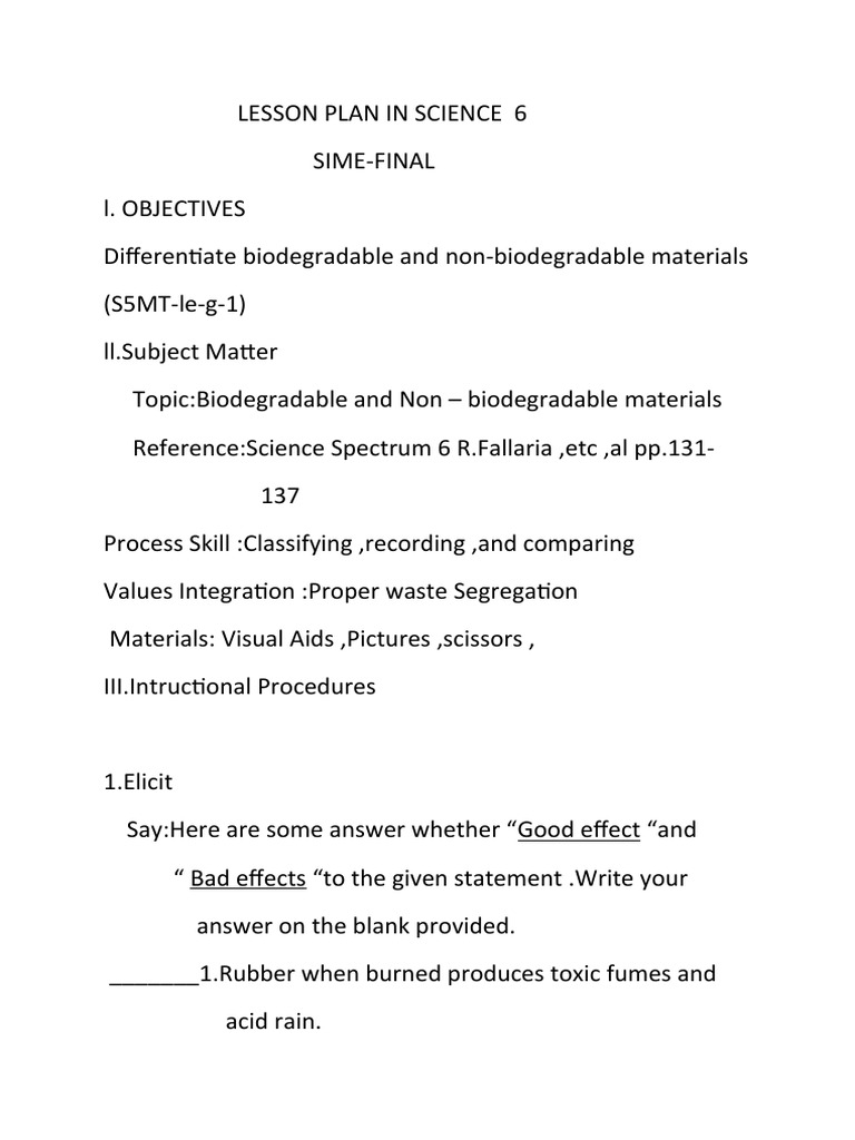 Lesson Plan | PDF | Waste | Waste Management