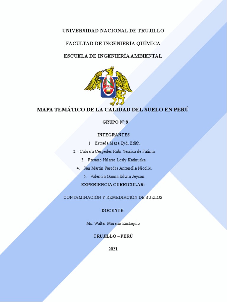 Mapa Temático de Calidad del Suelo en Perú | PDF | Suelo | Contaminación
