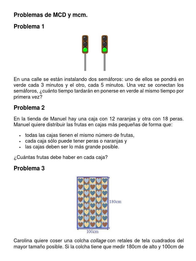 Problemas de MCD y MCM | PDF