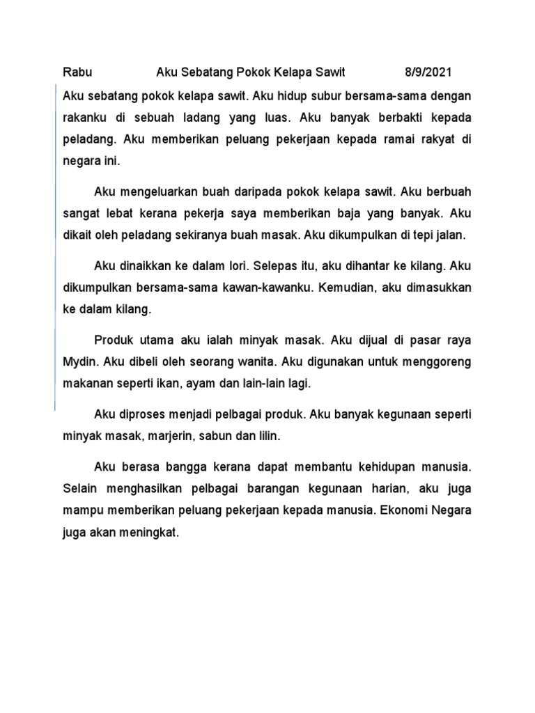 Aku Sebatang Pokok Kelapa Sawit Tahun 4 Aku Sebatang Kelapa Episod