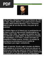 Biografía de Juan Escutia, Niño Héroe | PDF | Batallas | Conflictos