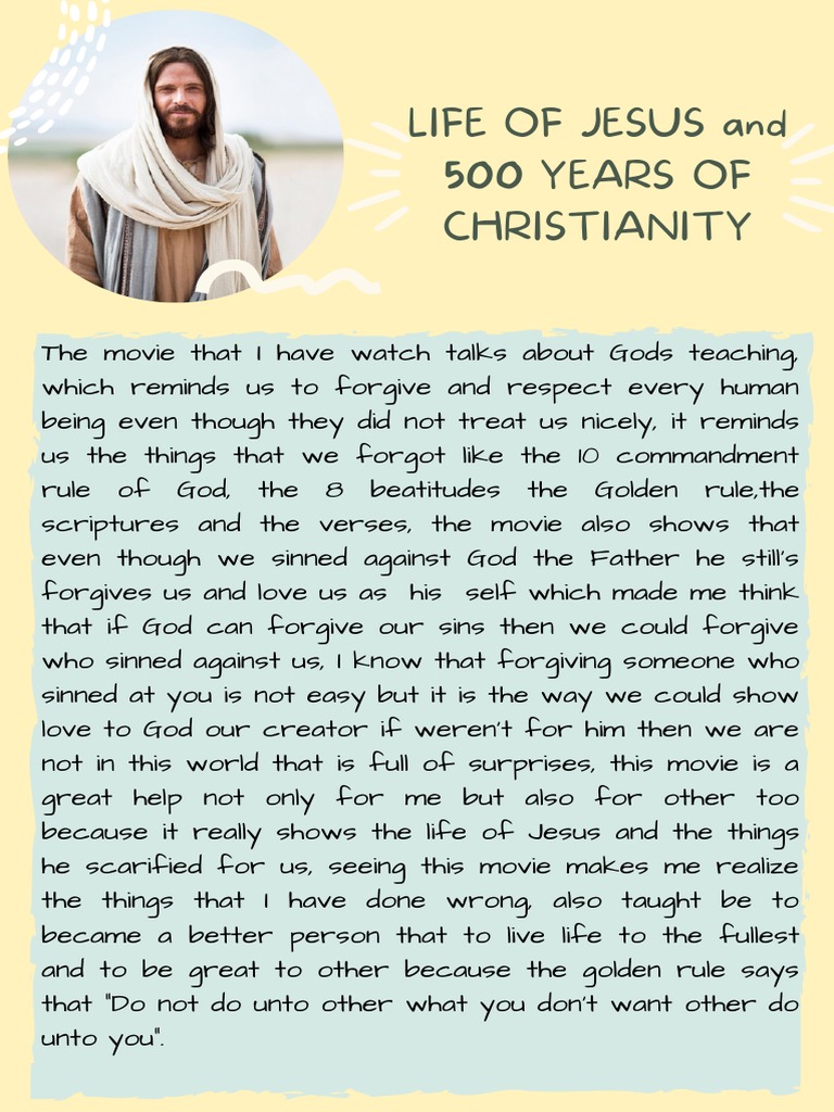 Reflection On The Life of Jesus and 500 Years of Christianity | PDF ...