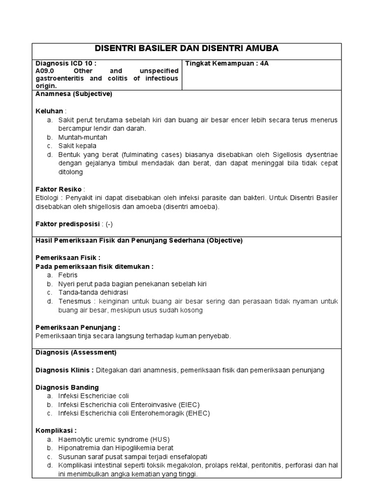 Disentri Basiler Dan Disentri Amuba | PDF