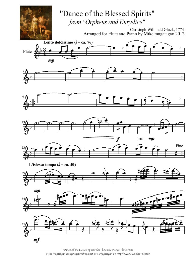 "Dance of The Blessed Spirits": From "Orpheus and Eurydice" | PDF ...