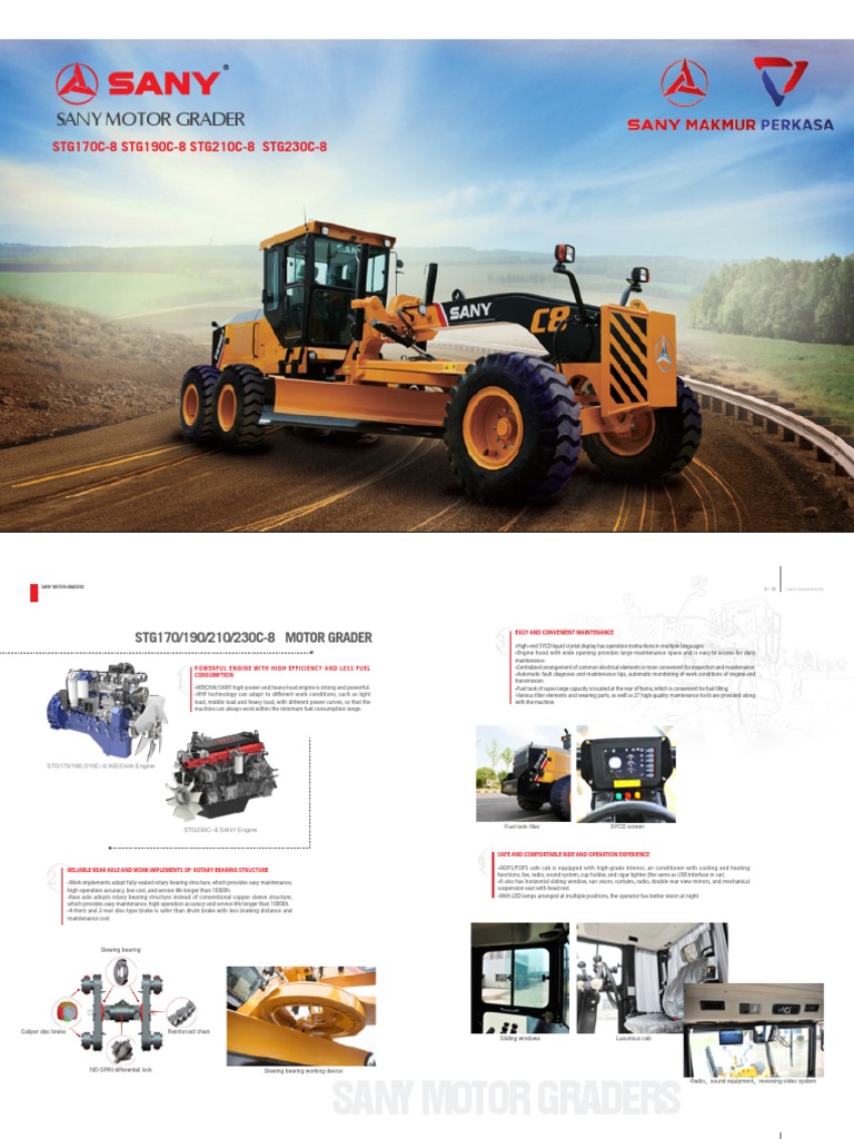 SANY STG Series Motor Grader Overview | PDF | Automation | Engines