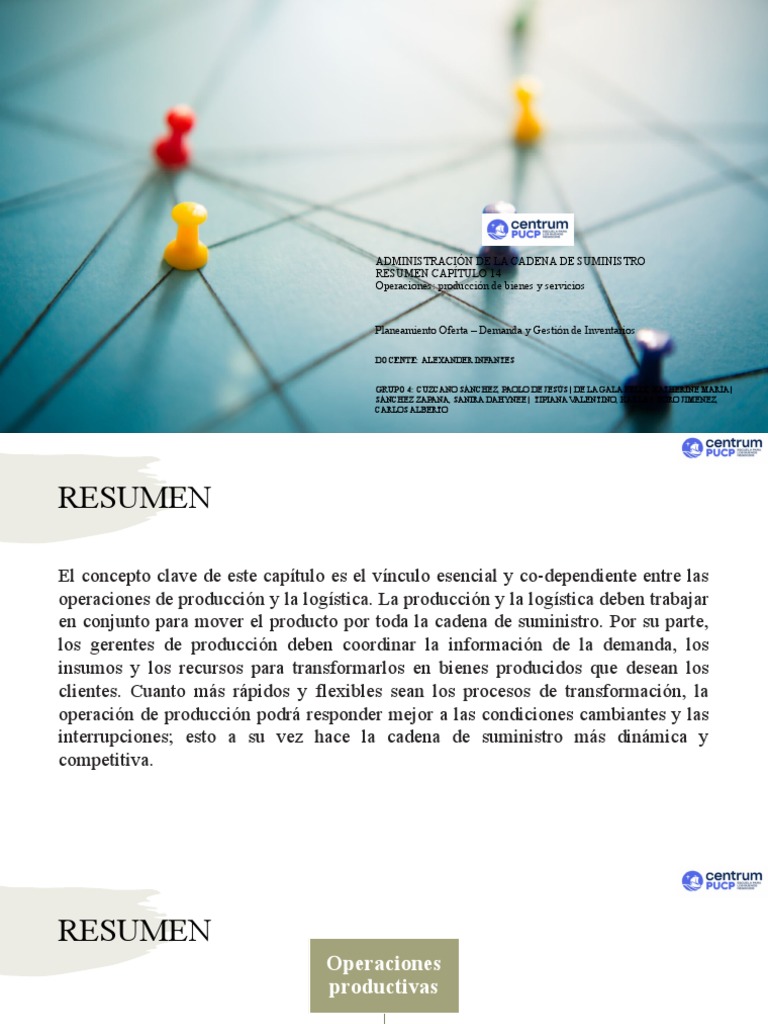 Resumen Lectura G4 | PDF | Planificación | Gestión de la cadena de suministro