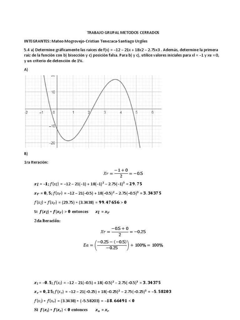 Trabajo Grupal Metodos Cerrados | PDF | Relaciones matematicas ... Trabajo Grupal Metodos Cerrados | PDF | Relaciones matematicas ...