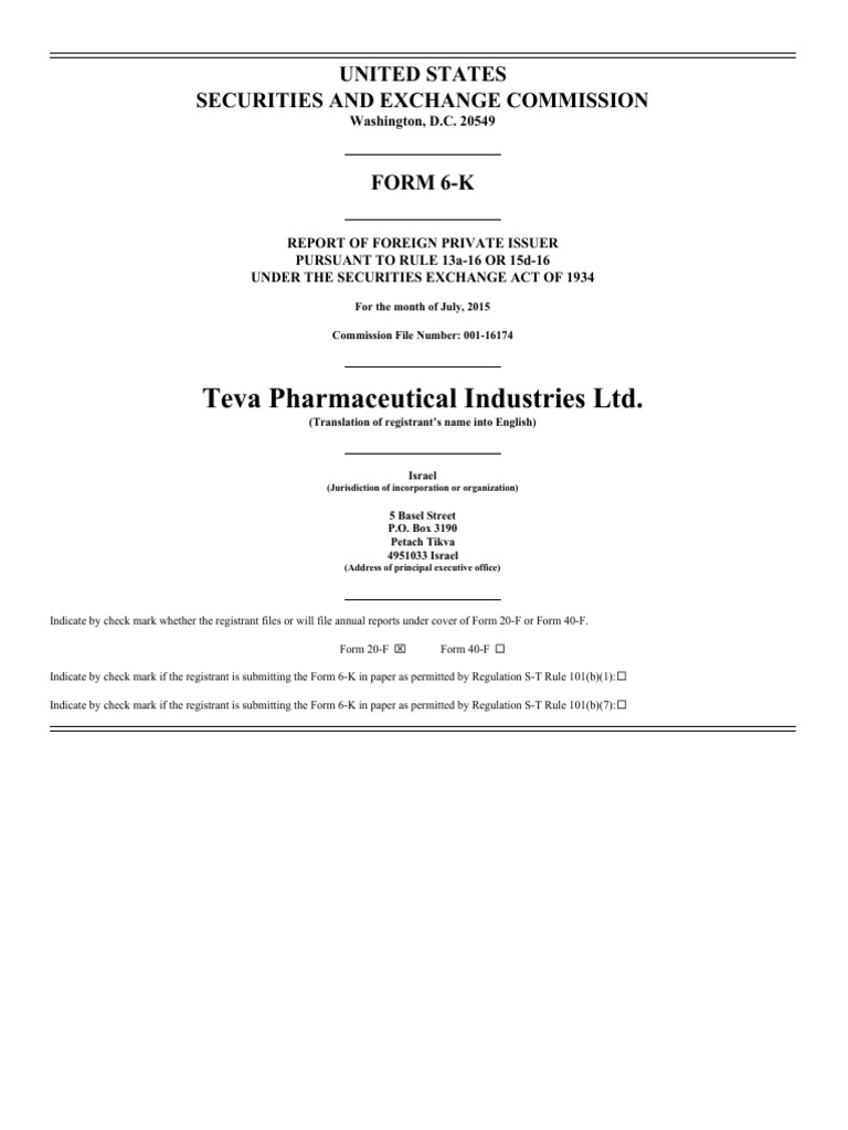 Teva Document GMP | PDF | Working Capital | Business