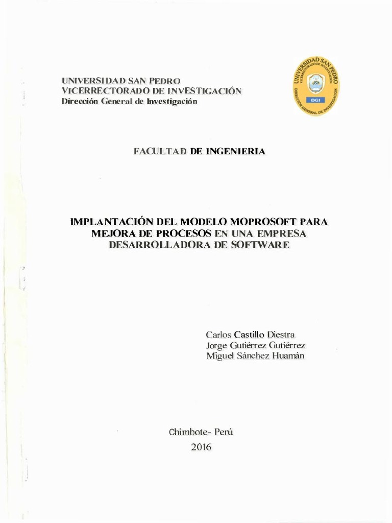 Trabajo Modelo Moprosoft | PDF | Software | Planificación estratégica