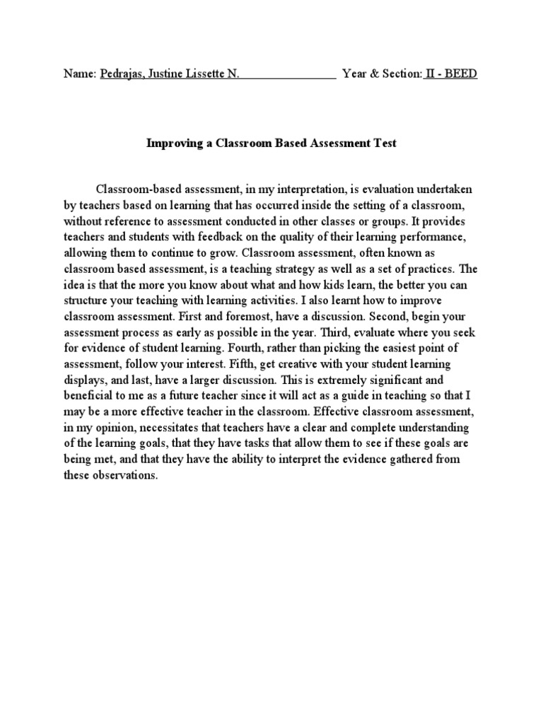 Enhancing Classroom Assessment Strategies | PDF