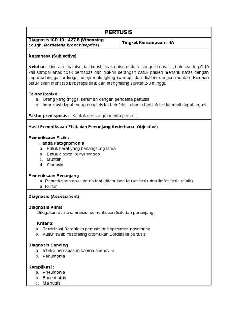 Diagnosis dan Penanganan Pertusis Anak | PDF