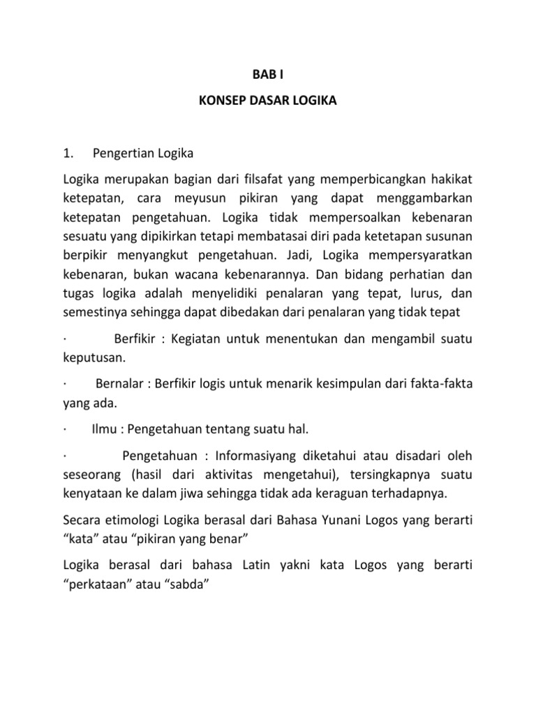 Konsep Dasar dan Hukum Logika | PDF | Ilmu Sosial | Filsafat