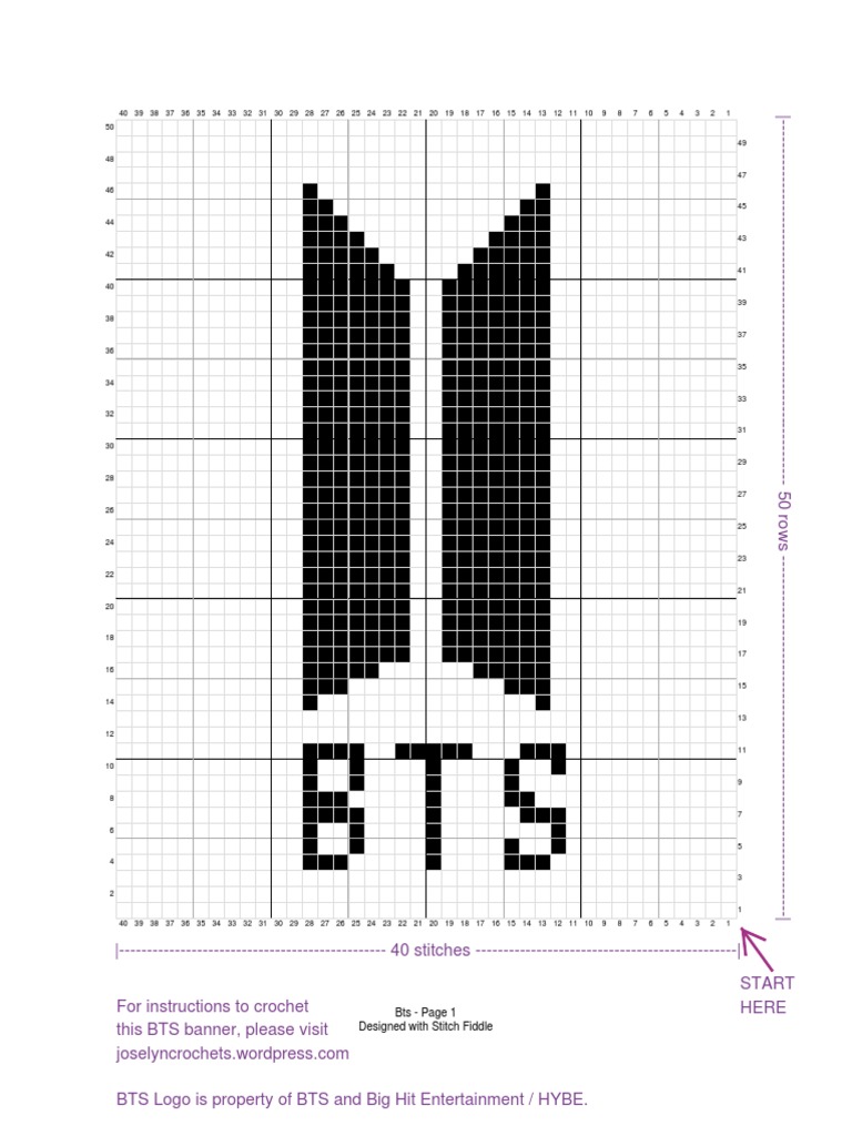 Bts Crochet Color Chart | PDF | Crochet | Handicrafts