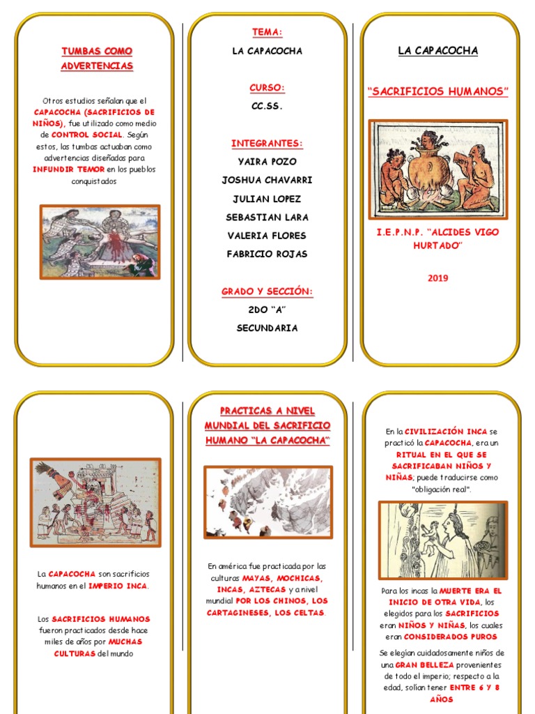 Triptico Sebas - La Capacocha | PDF | Imperio Inca | Pueblos Indígenas de las Américas